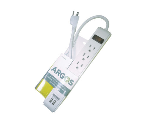 [EXT40] EXTENSION MULTIPLE DE BARRA 2P+T 15A CON 2 TOMAS USB ARGOS | CELASA